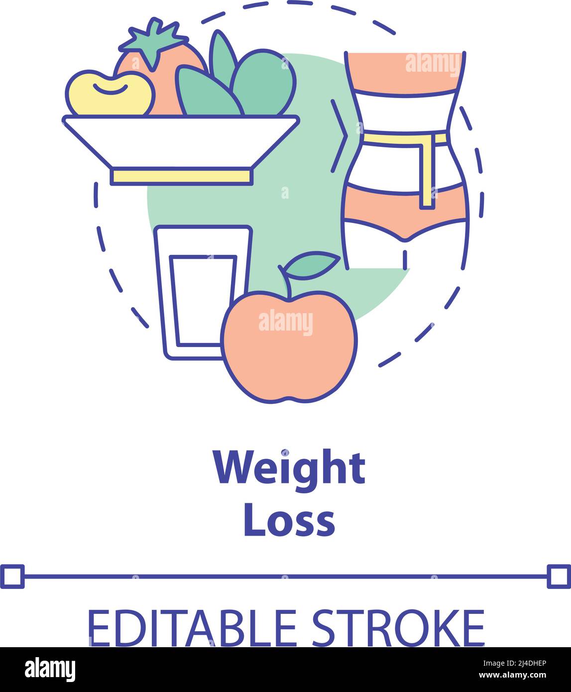 Weight loss concept icon Stock Vector Image & Art - Alamy