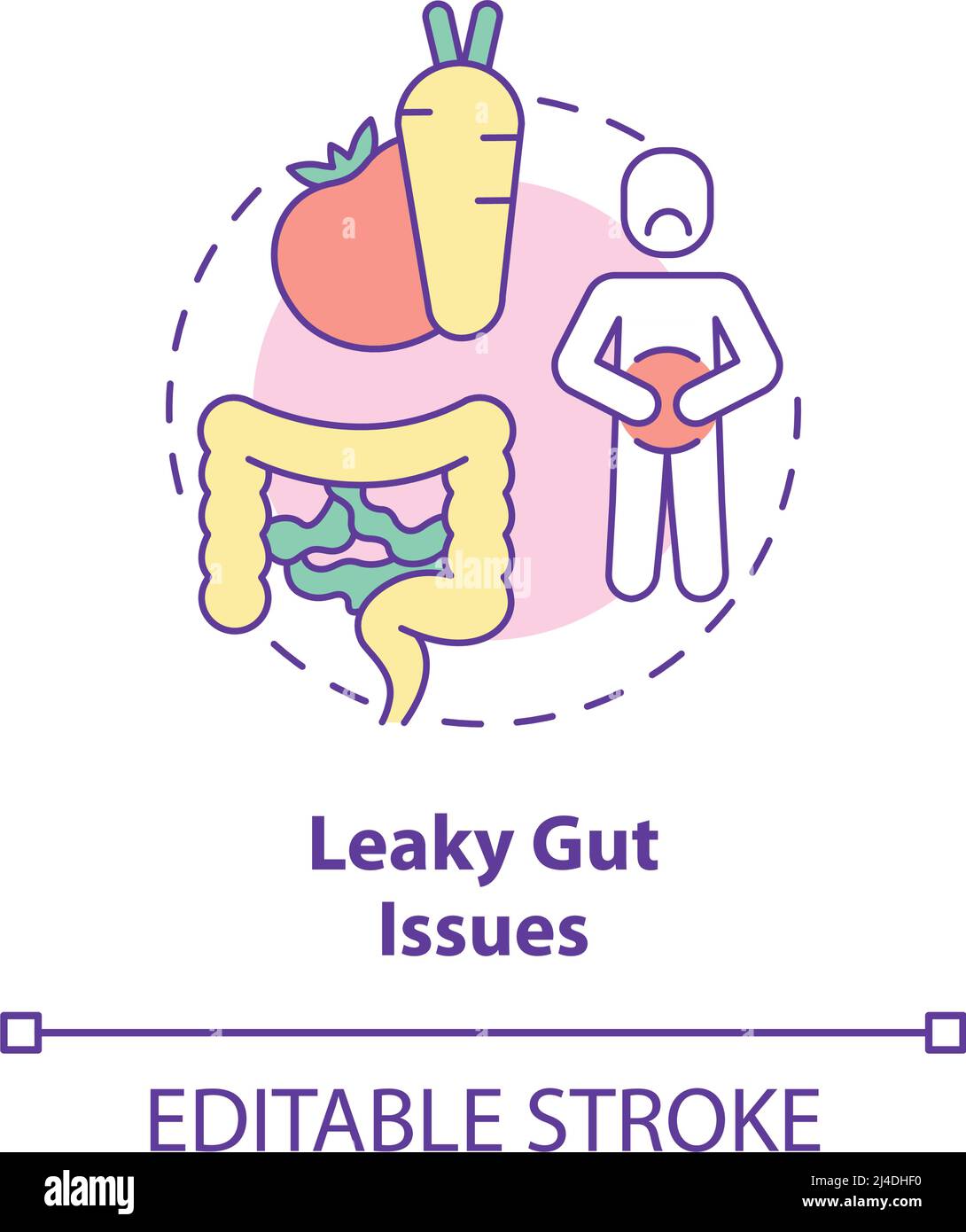 Leaky gut issues concept icon Stock Vector Image & Art - Alamy