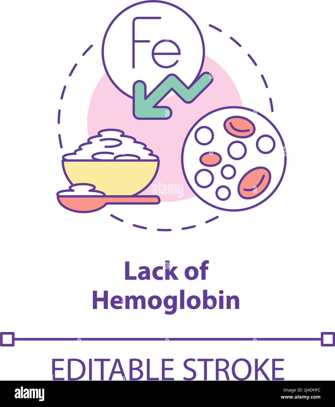 Lack of hemoglobin concept icon Stock Vector Image & Art - Alamy