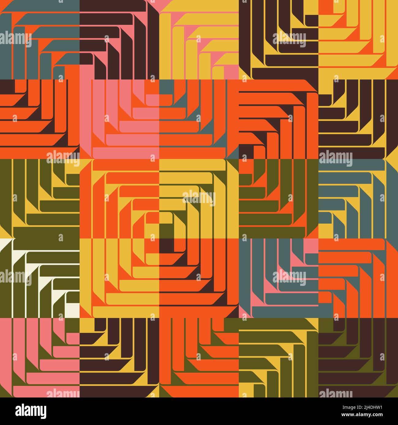 Line Art abstract vector pattern artwork made with various geometric ...