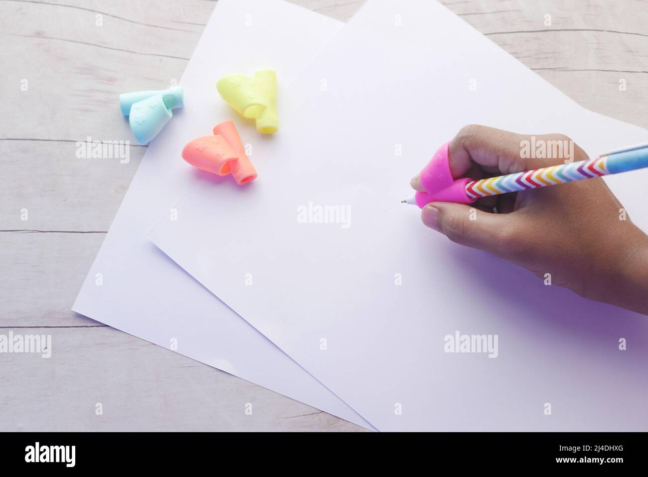 childing using writing corrector pen holder postures grip Stock Photo ...