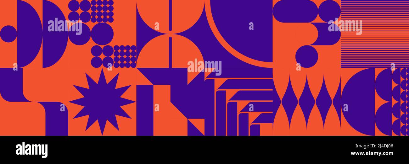 Brutalist Art inspired vector pattern artwork made with abstract ...