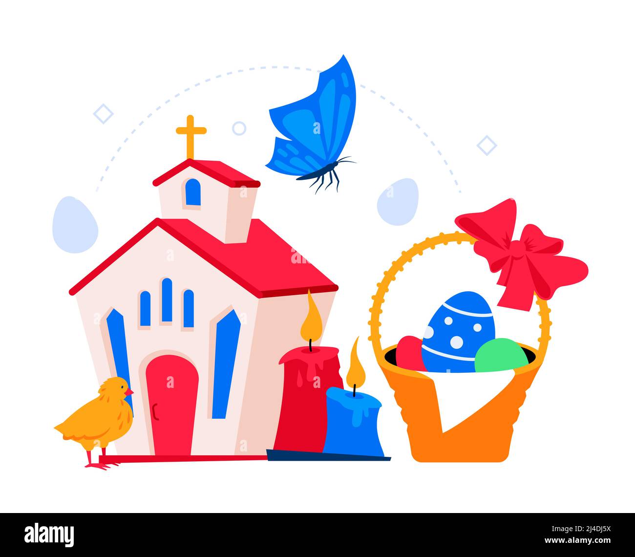 Christian holiday of Easter - modern colored vector poster Stock Vector ...
