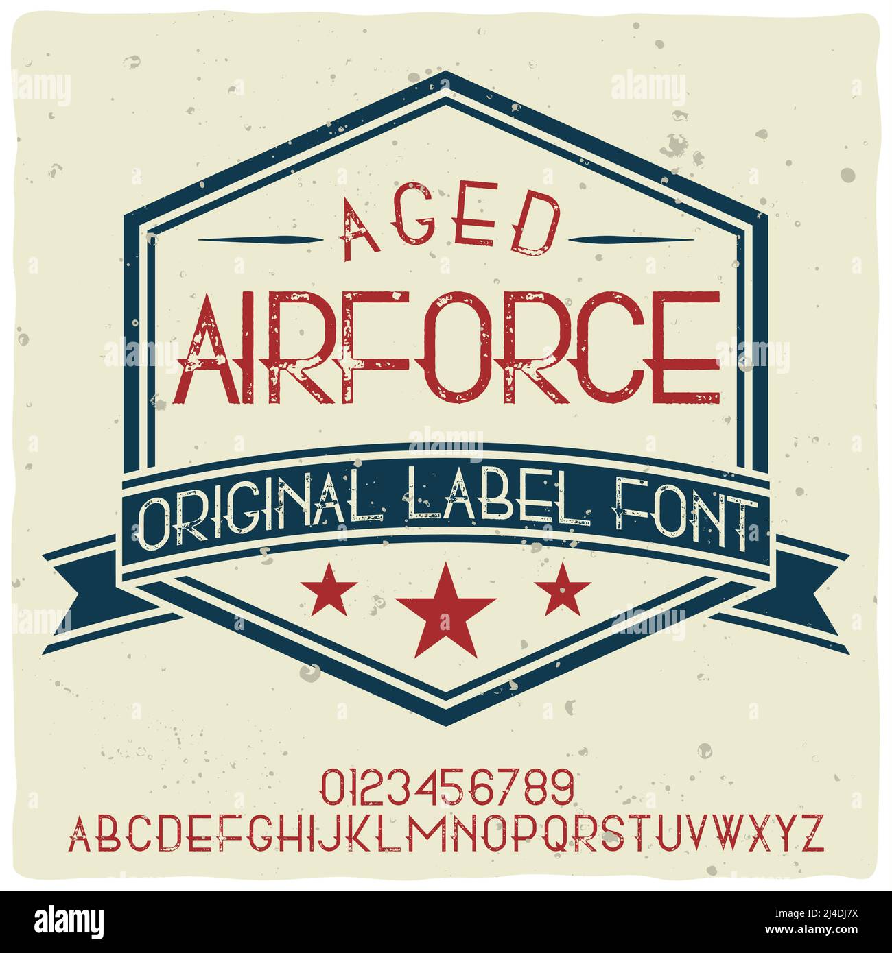 Vintage label typeface named "Air Force". Good handcrafted font for any ...