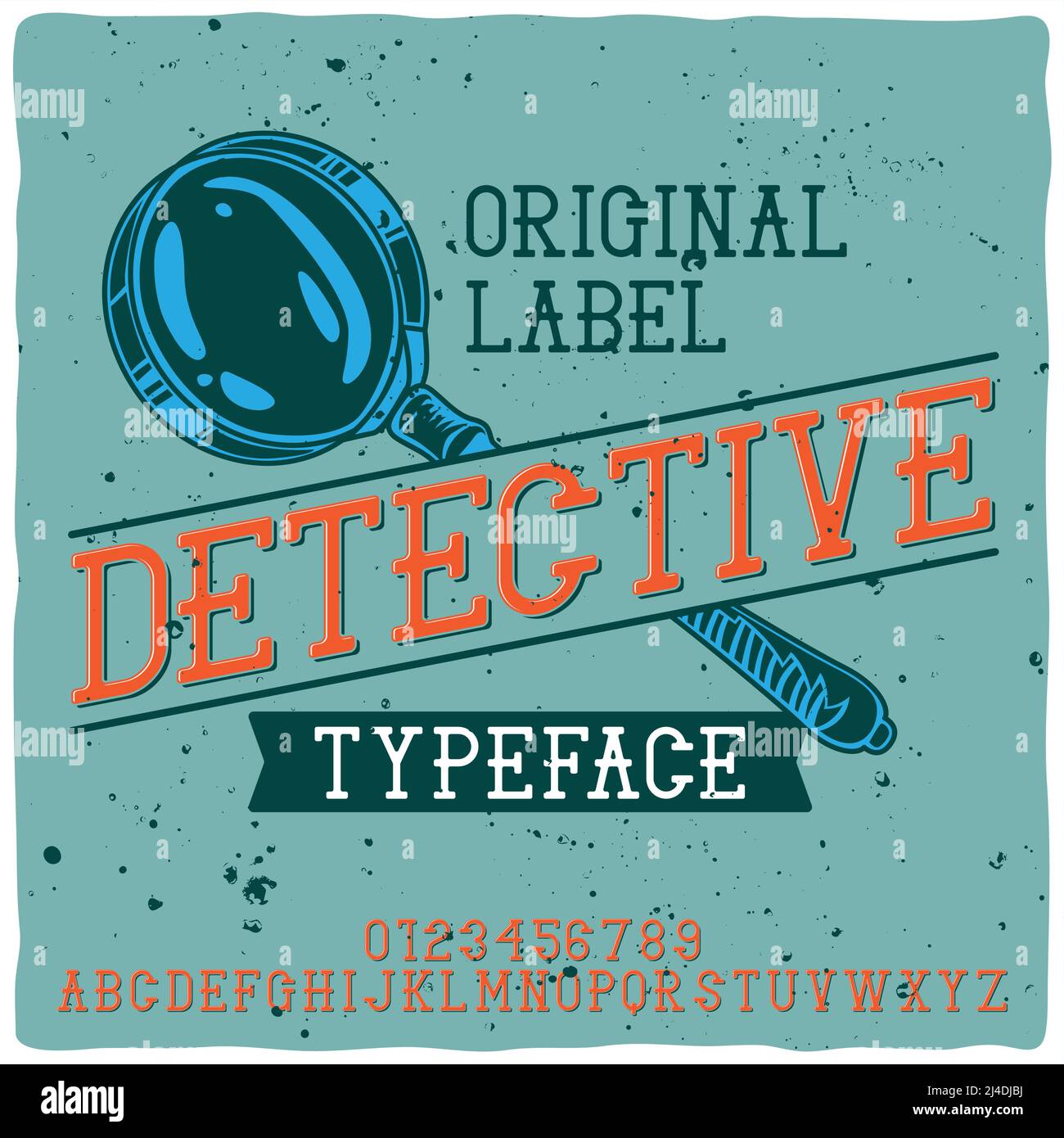 Vintage label typeface named "Detective". Good handcrafted font for any ...