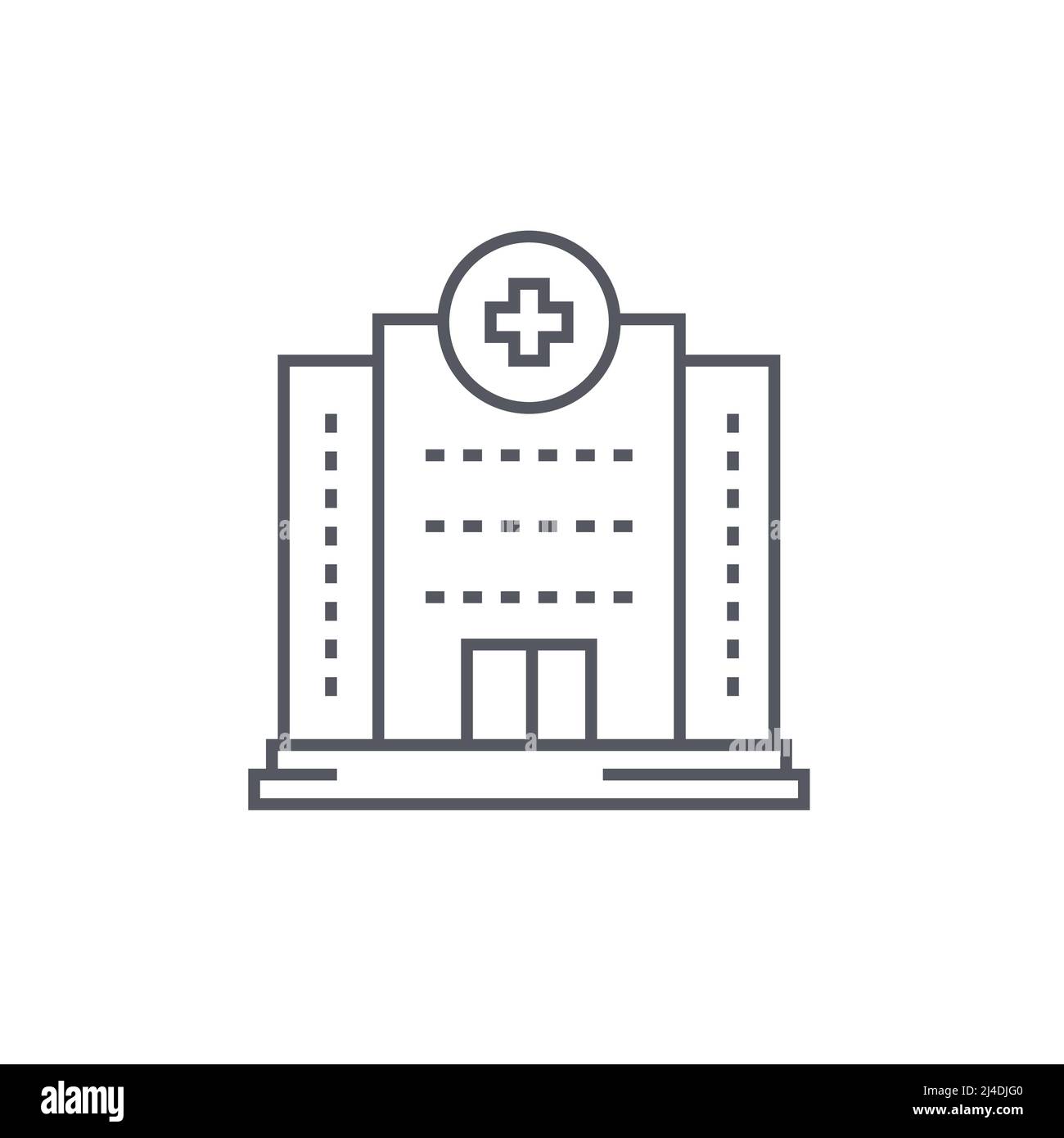 Hospital building black line Stock Vector Images - Alamy
