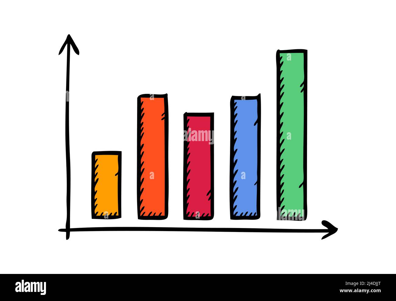 Doodle illustration of data chart. Isolated object on white background ...