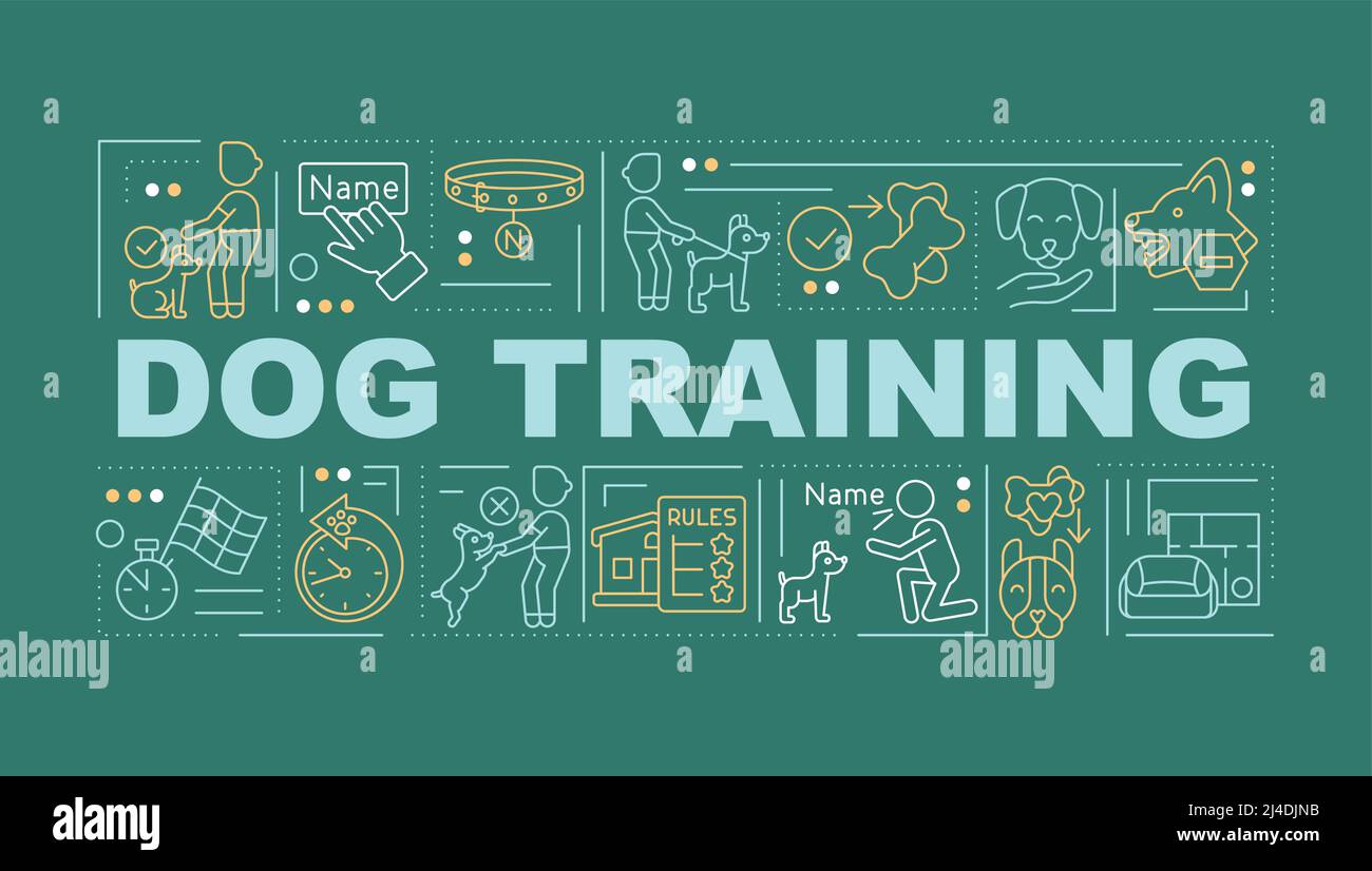 Dog training techniques word concepts dark green banner Stock Vector ...
