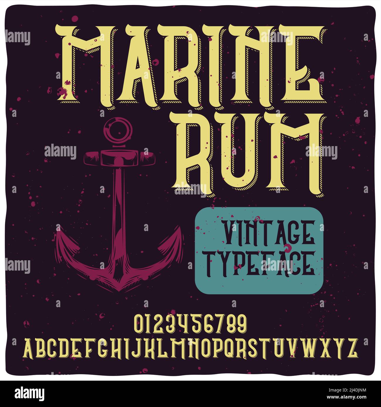 Vintage label typeface named "Marine Rum". Good handcrafted font for ...