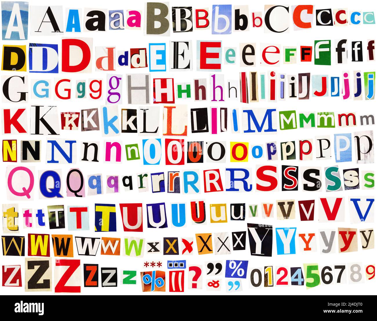 Big size collection of colorful newspapers, magazines letters isolated ...