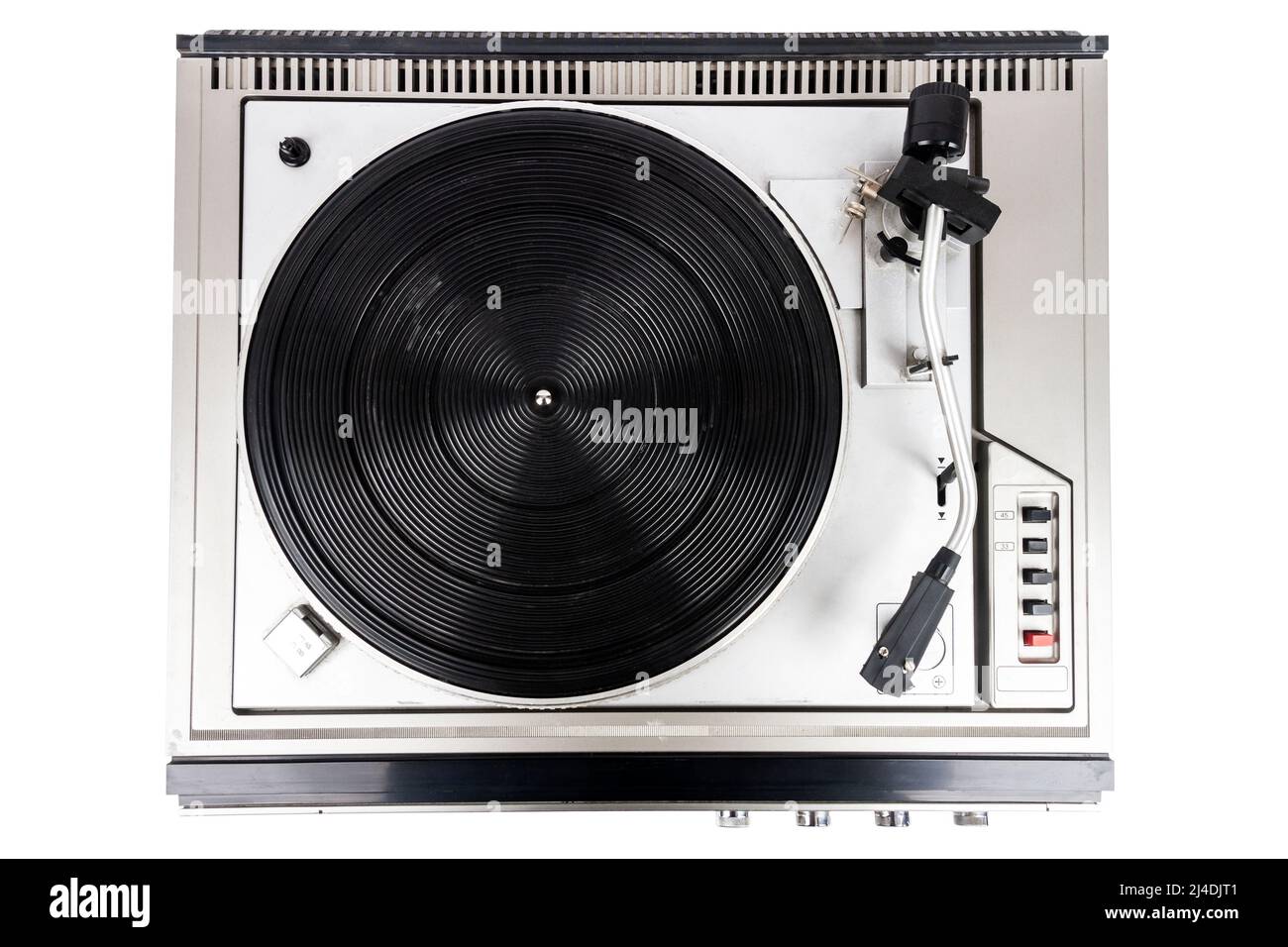 Vintage turntable record player isolated on white background Stock ...