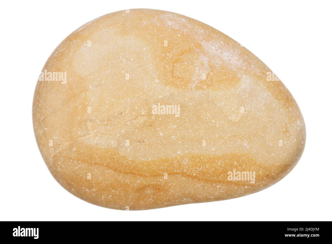 Top view of single yellow pebble isolated on white background Stock ...