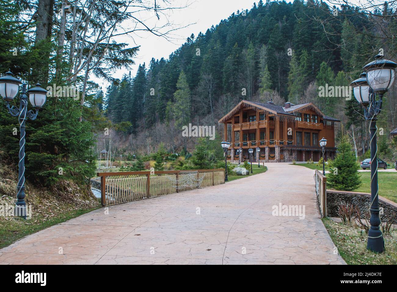 ZAKARPATTIA REGION, UKRAINE - MARCH 25, 2014 - A house is seen on the ...
