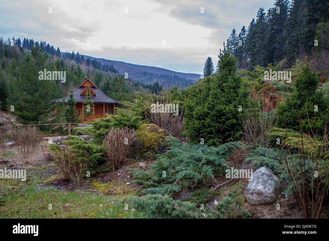 ZAKARPATTIA REGION, UKRAINE - MARCH 25, 2014 - A house is seen on the ...