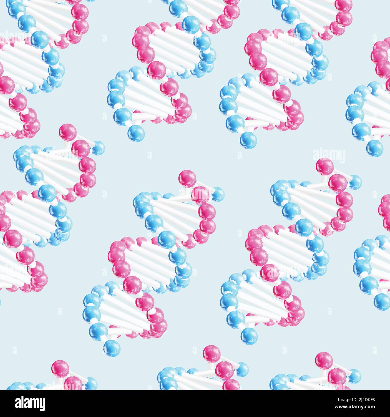 Colored science seamless background with pink and blue DNA pattern ...