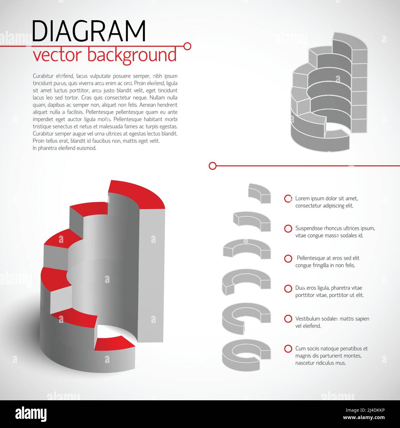 Business gray diagram template with text fields and description of each ...