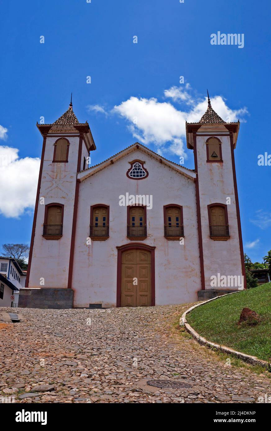 Ancient church in historical city of Serro, Minas Gerais, Brazil Stock ...