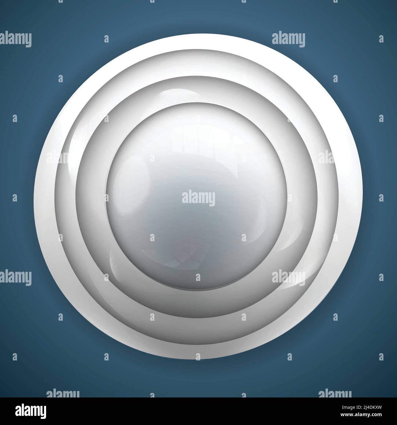 Abstract 3d background for design with realistic grey button on blue ...