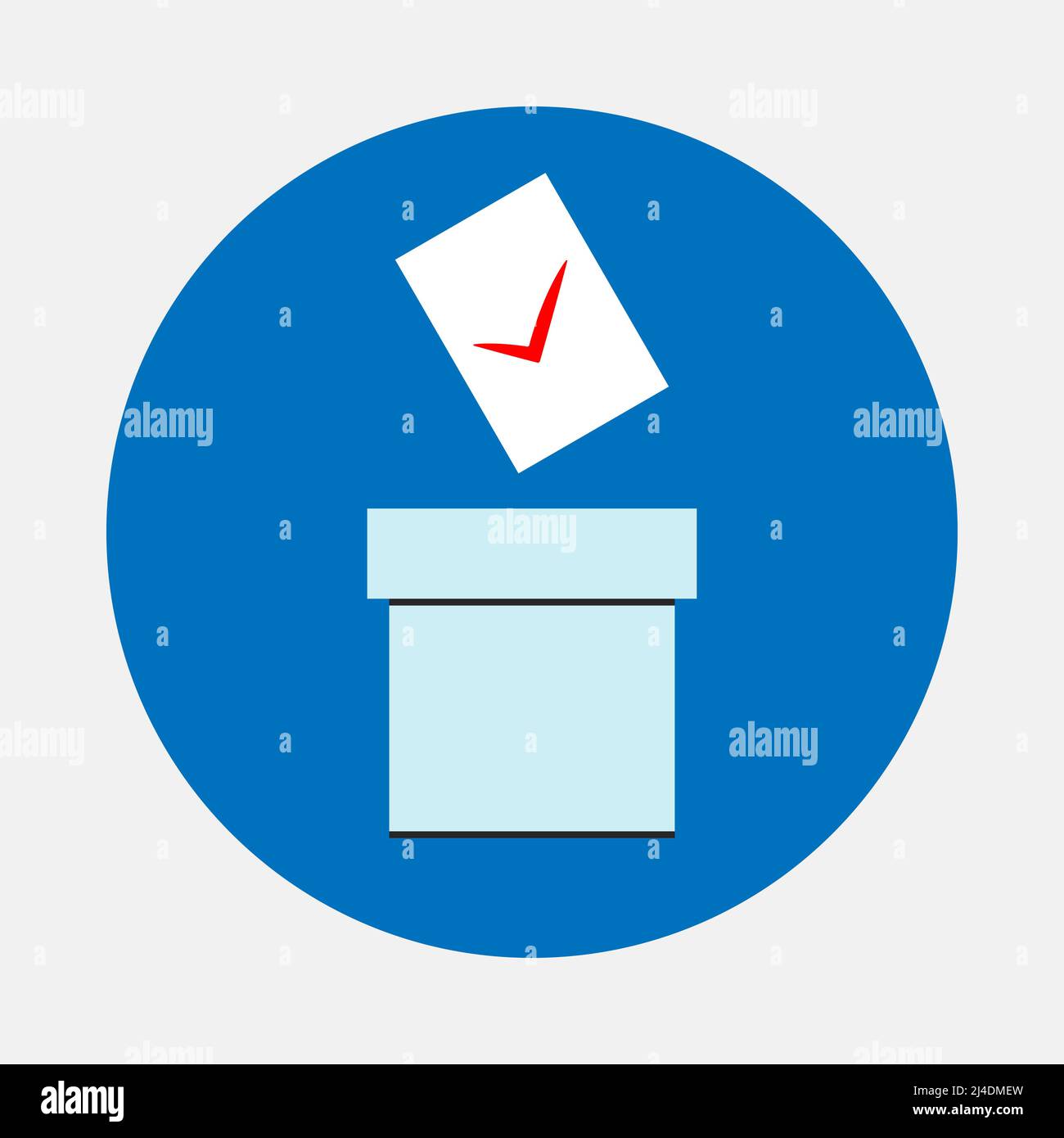 Election day at polling station. Voting ballot and ballot box ...