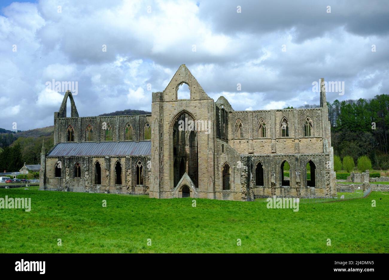 Tintern Abbey, Monmouthshire, South Wales as seen from the main road ...