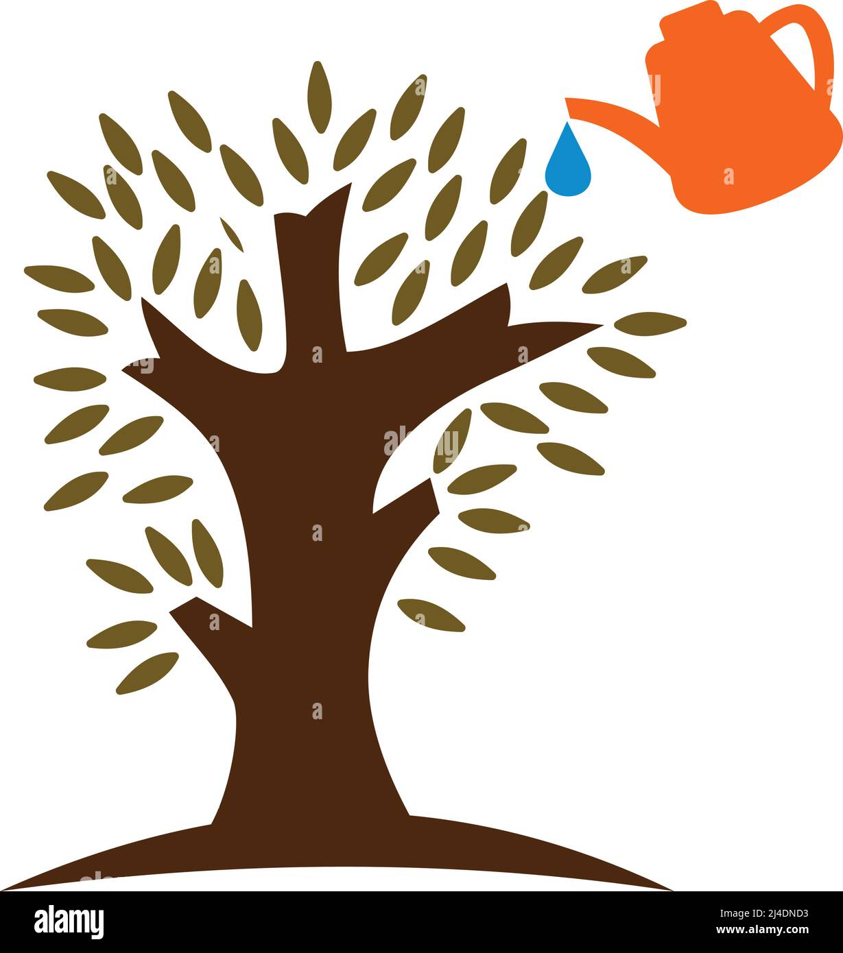 watering plant logo Icon Illustration Brand Identity Stock Vector Image ...