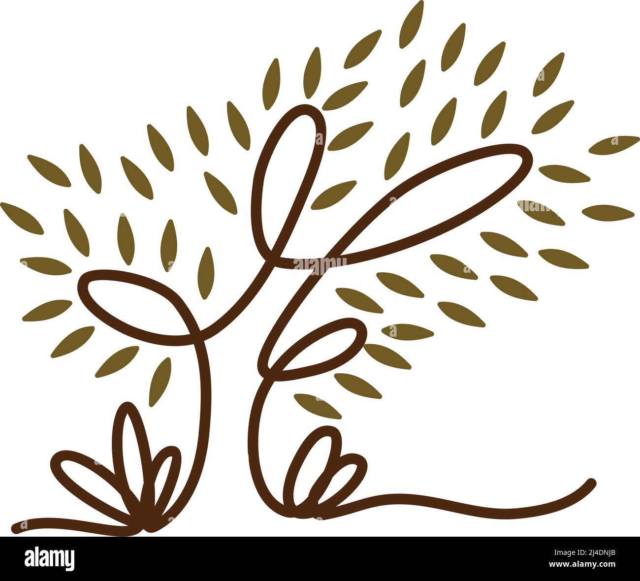 Tree signature hand drawing logo Icon Illustration Brand Identity Stock ...