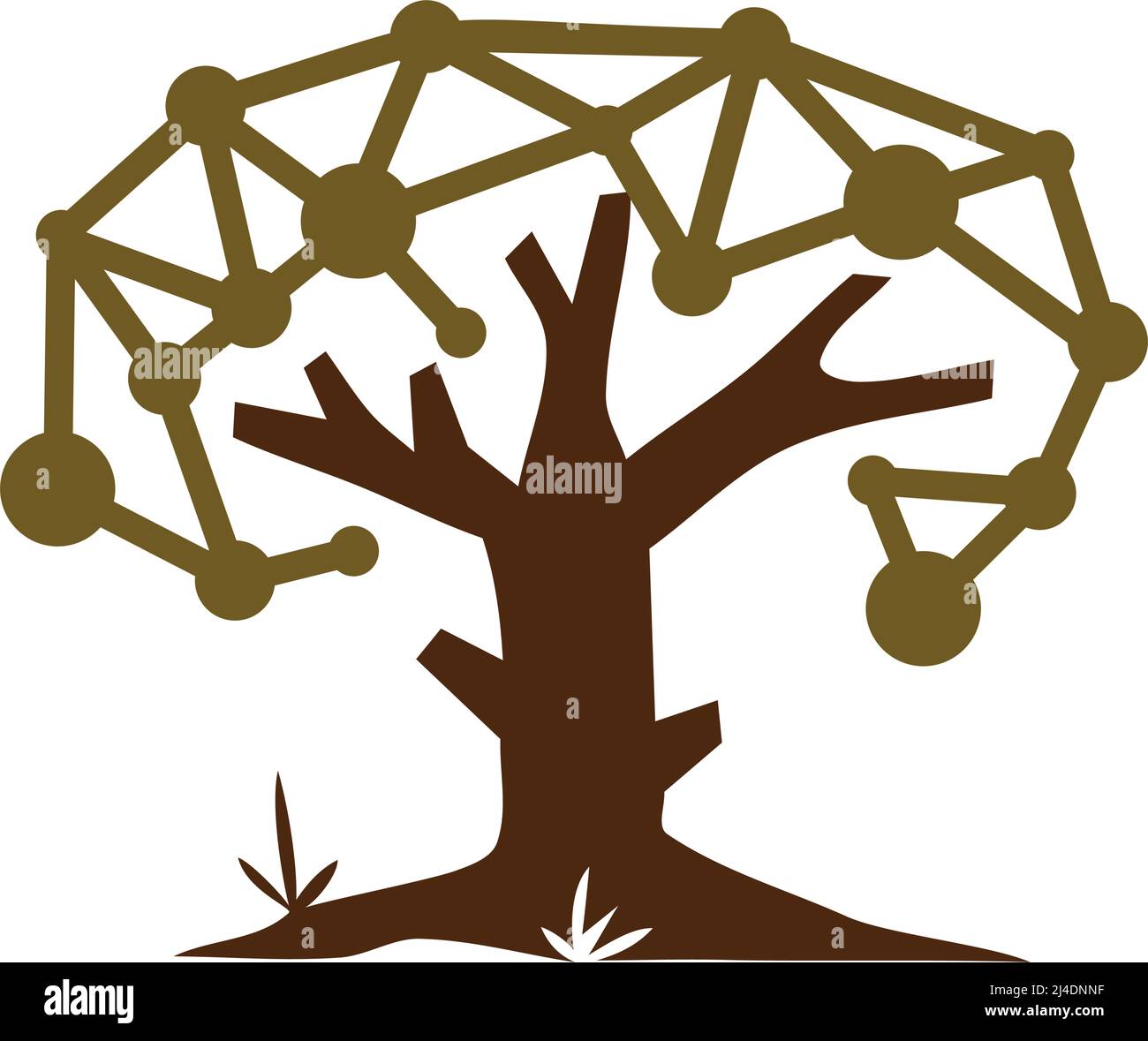 Tree Technology logo Icon Illustration Brand Identity Stock Vector ...