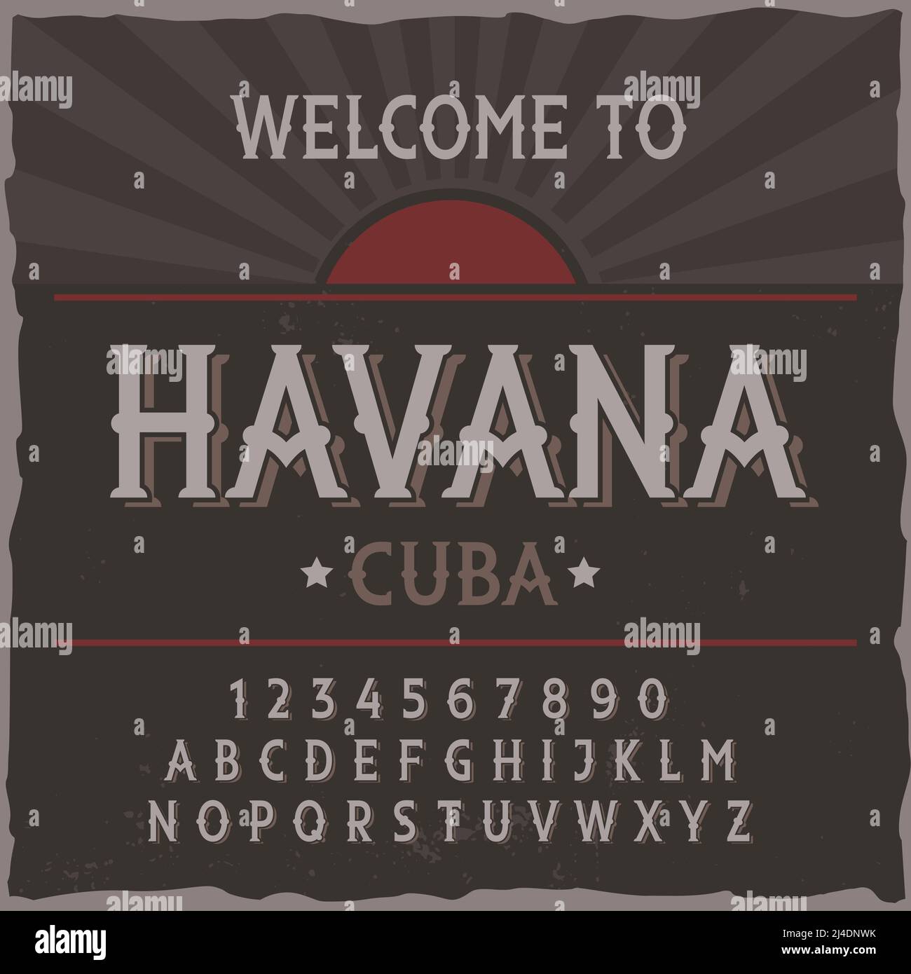 Vintage label typeface named "Havana". Good handcrafted font for any ...