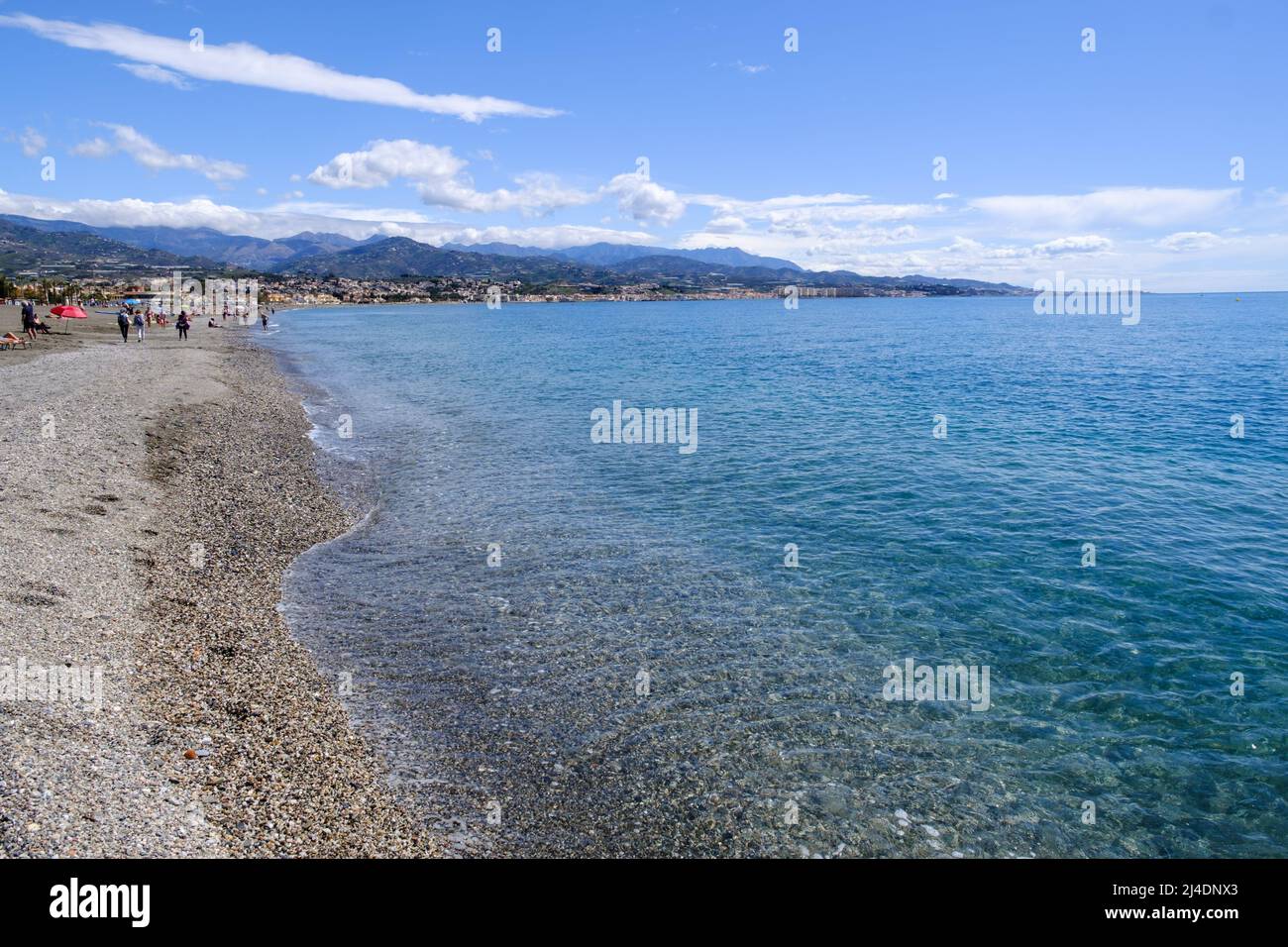 A walk along the beach promenade in Torre del Mar, Andalucía, Costa del ...