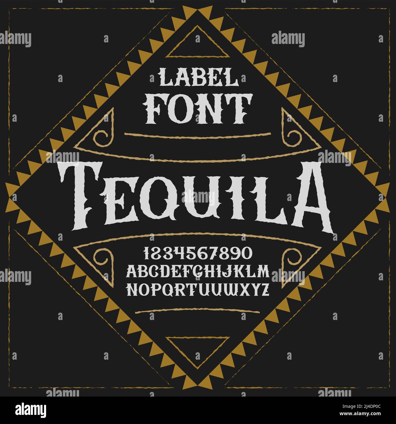 Vintage label typeface named "Tequila". Good handcrafted font for any ...