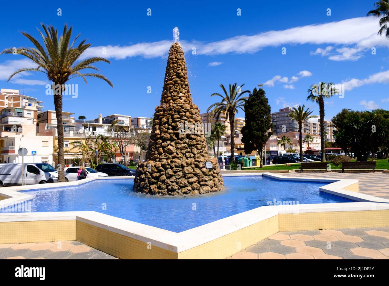 A walk along the beach promenade in Torre del Mar, Andalucía, Costa del ...