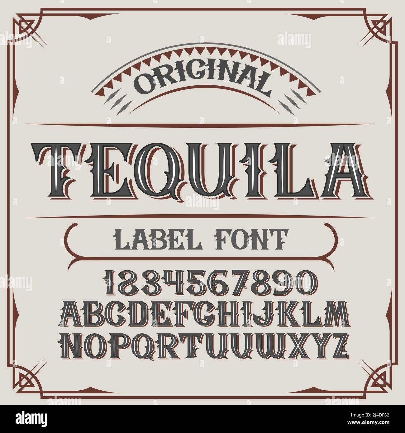 Vintage label typeface named "Tequila". Good handcrafted font for any ...