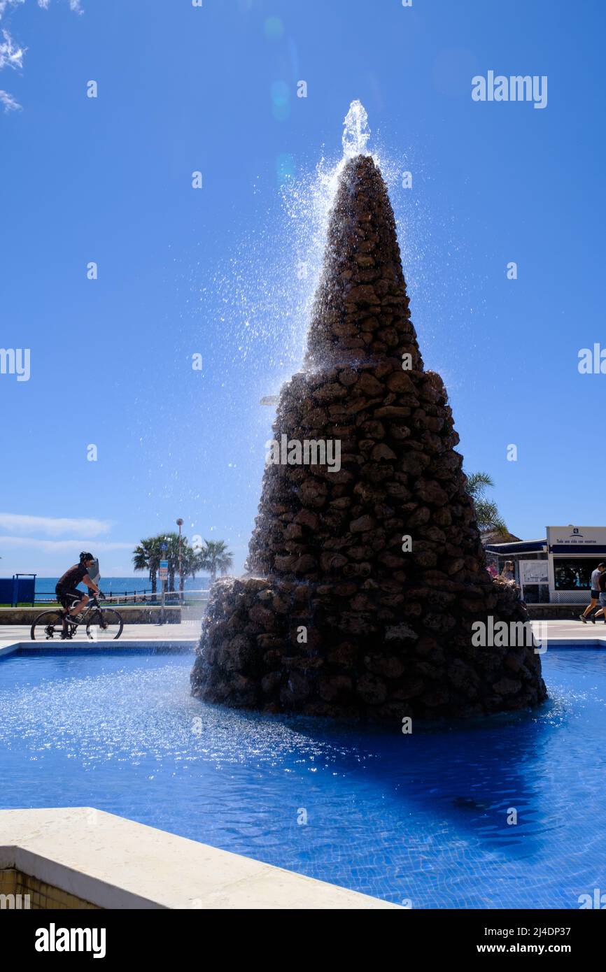 A walk along the beach promenade in Torre del Mar, Andalucía, Costa del ...