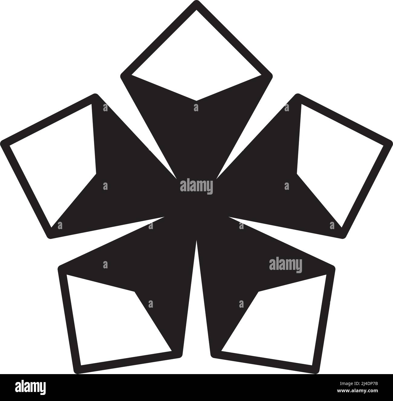 Abstract geometric kite flower shape, vector modern and contemporary ...