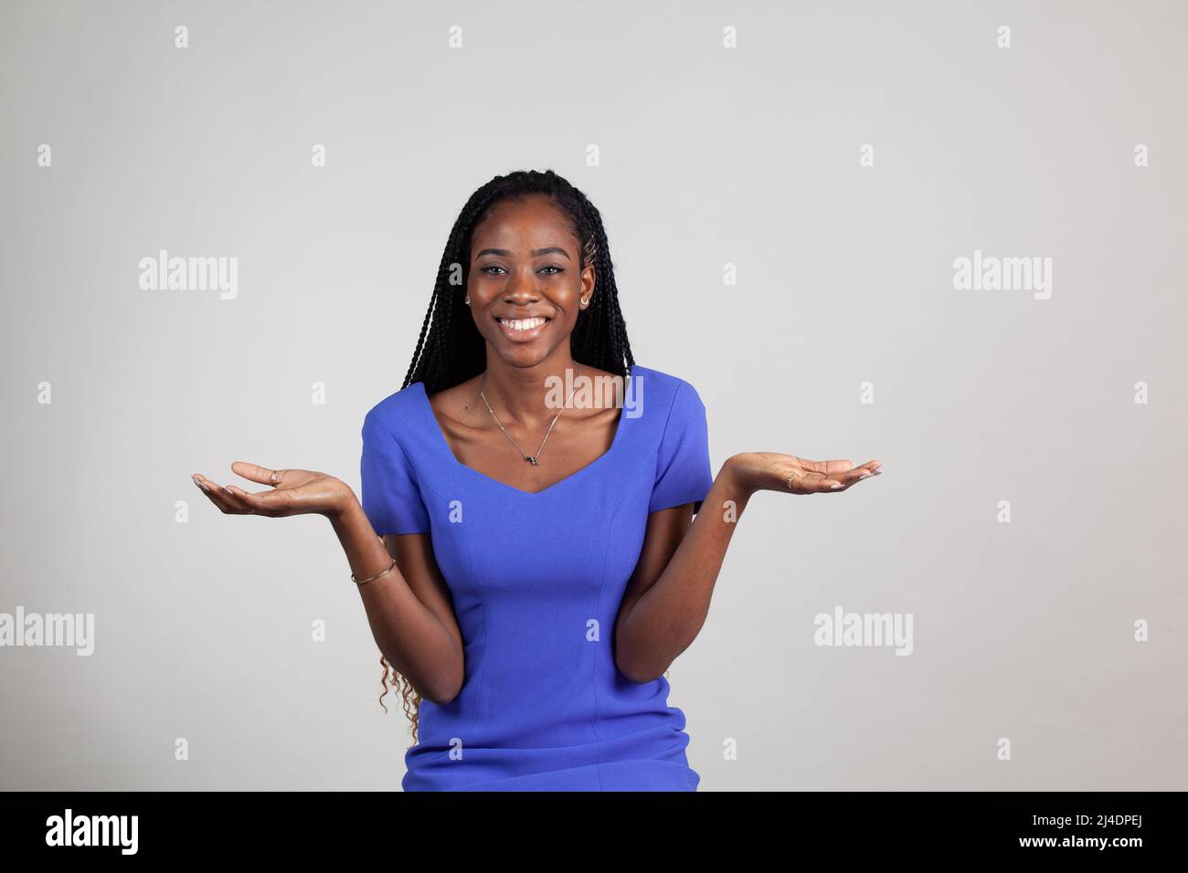 Girl Shrugging With Hands Up