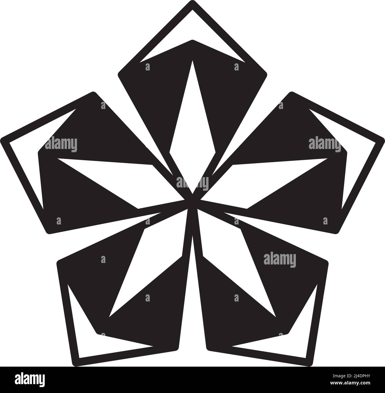 Abstract geometric kite flower shape, vector modern and contemporary ...