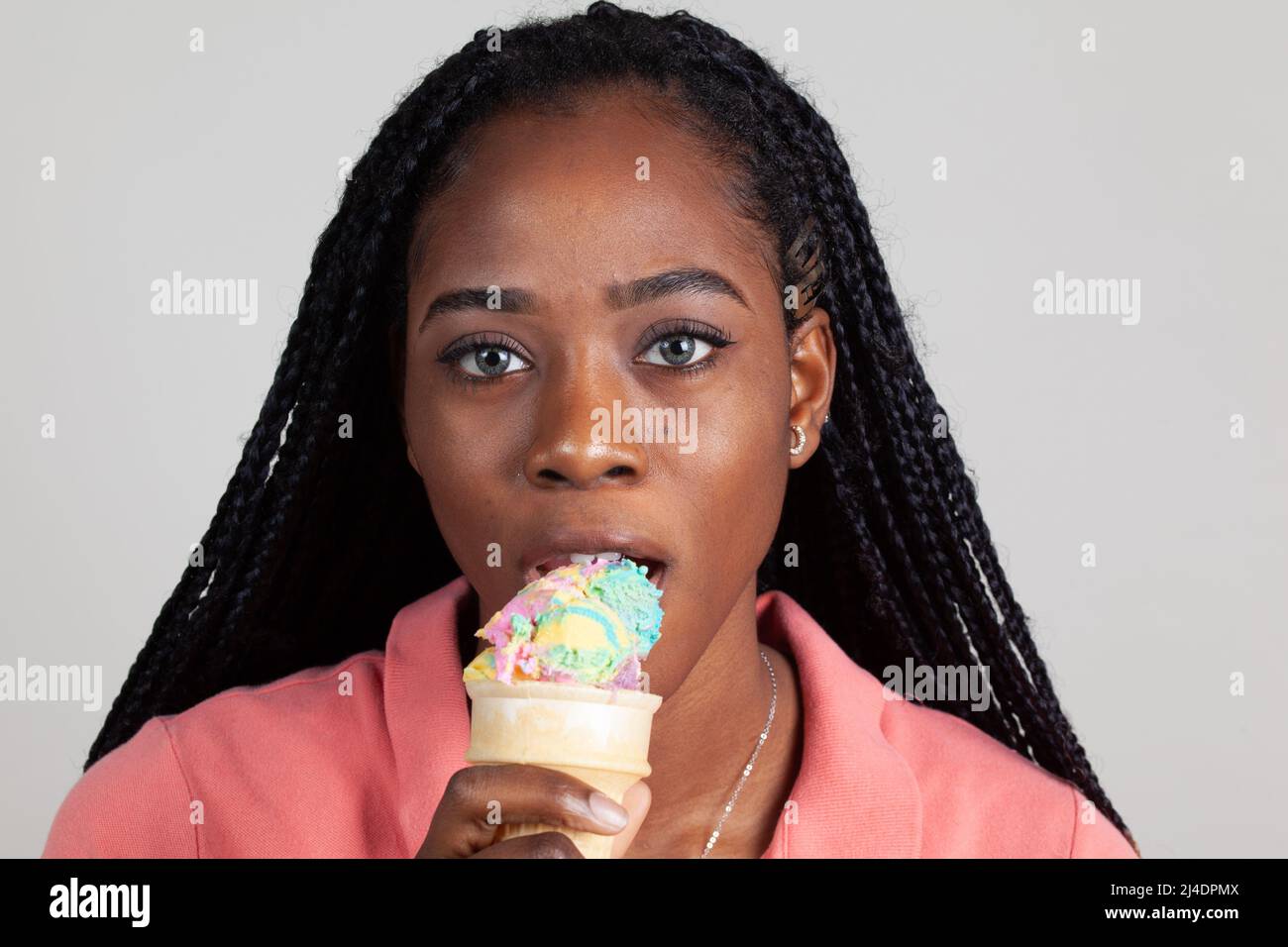 Pretty young black female laughing hi-res stock photography and images ...