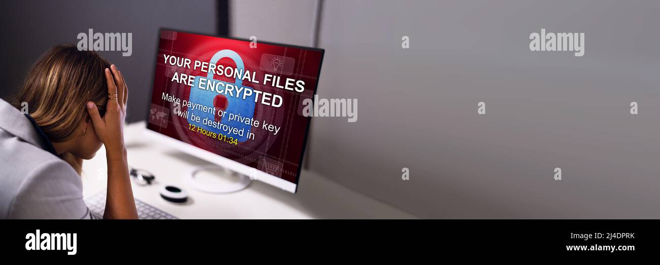 Ransomware Malware Cyber Attack On Business Computer Stock Photo - Alamy