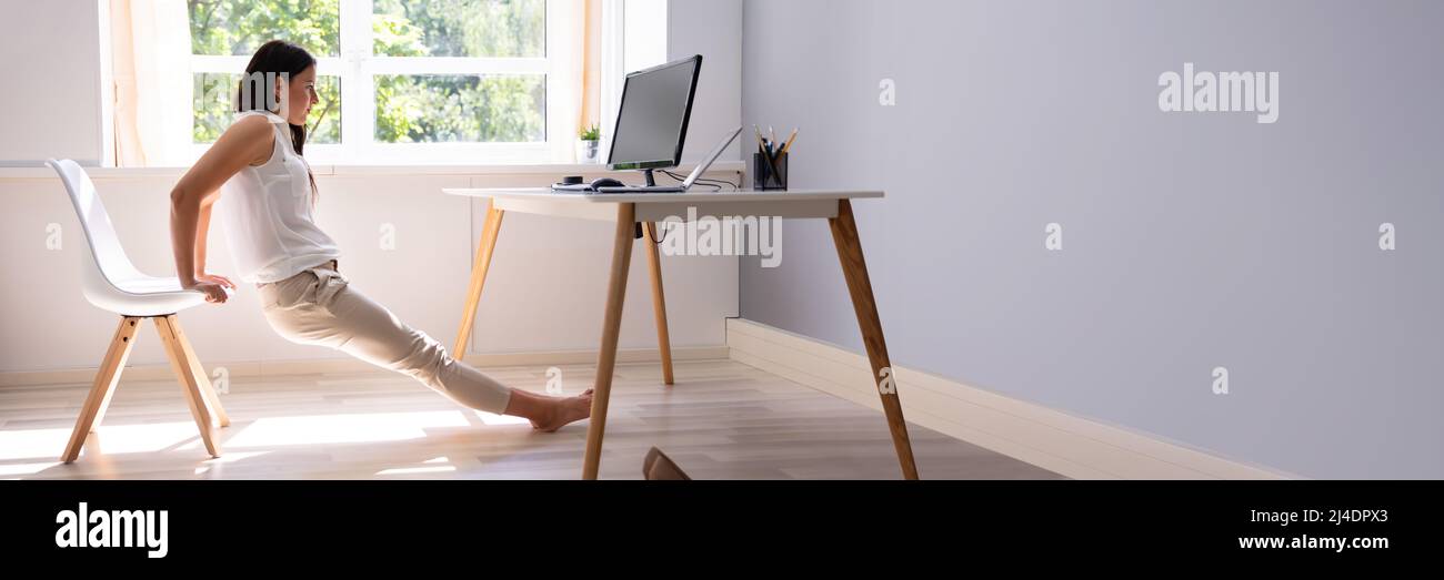 Woman doing tricep stretch side hi-res stock photography and images - Alamy