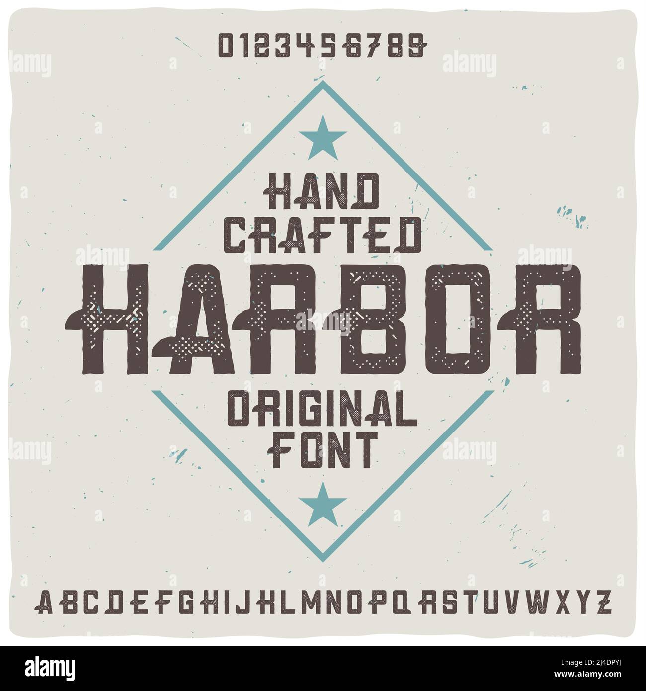 Vintage label typeface named "Harbor". Good handcrafted font for any ...