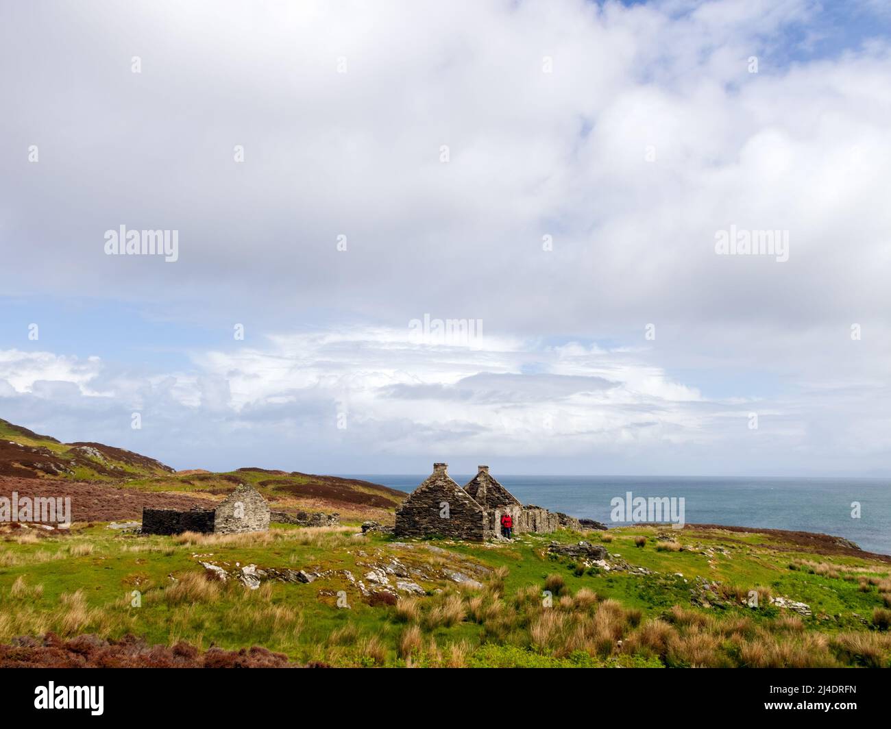 The Ruins of Riasg Buidhe and abandoned fishing village on the Inner ...