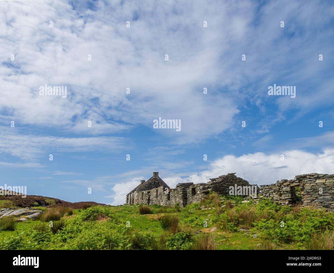 The Ruins of Riasg Buidhe and abandoned fishing village on the Inner ...