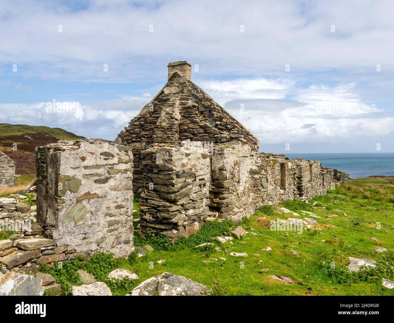 The Ruins of Riasg Buidhe and abandoned fishing village on the Inner ...
