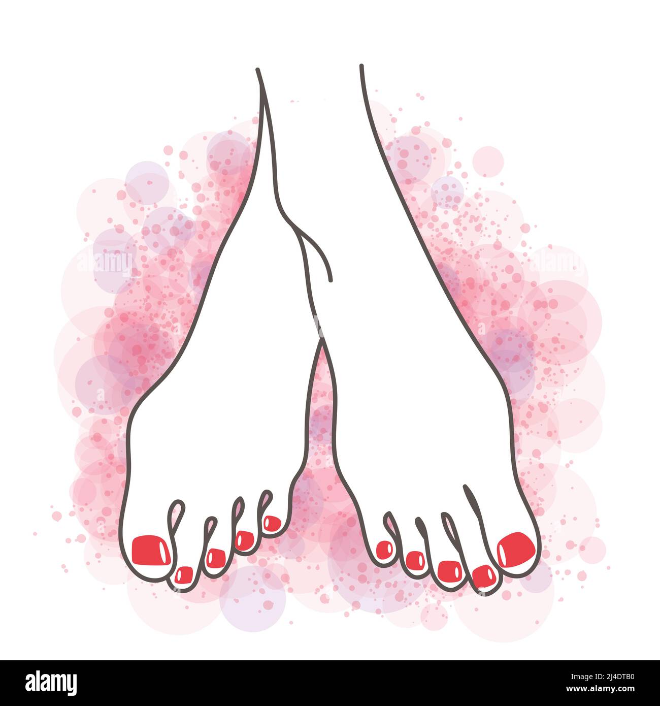 Woman feet care illustration pedicure massage Stock Photo - Alamy