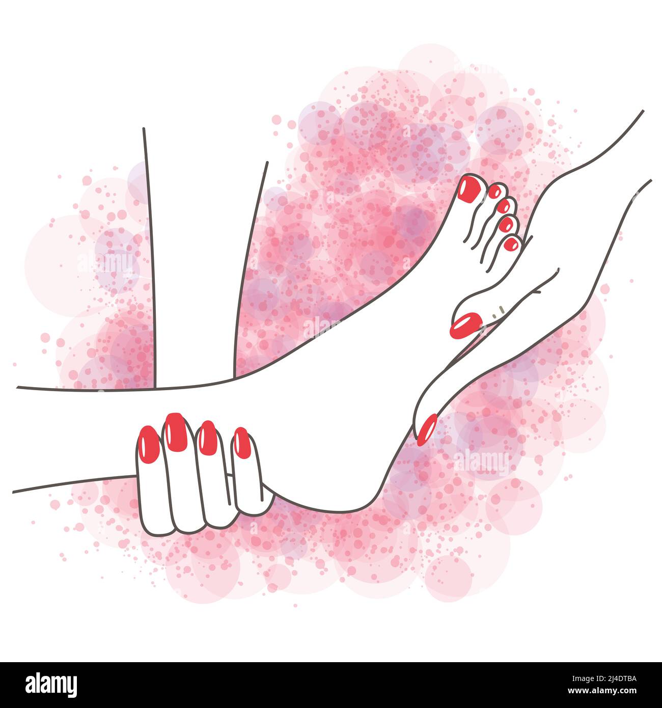 Woman feet care illustration pedicure massage Stock Photo - Alamy