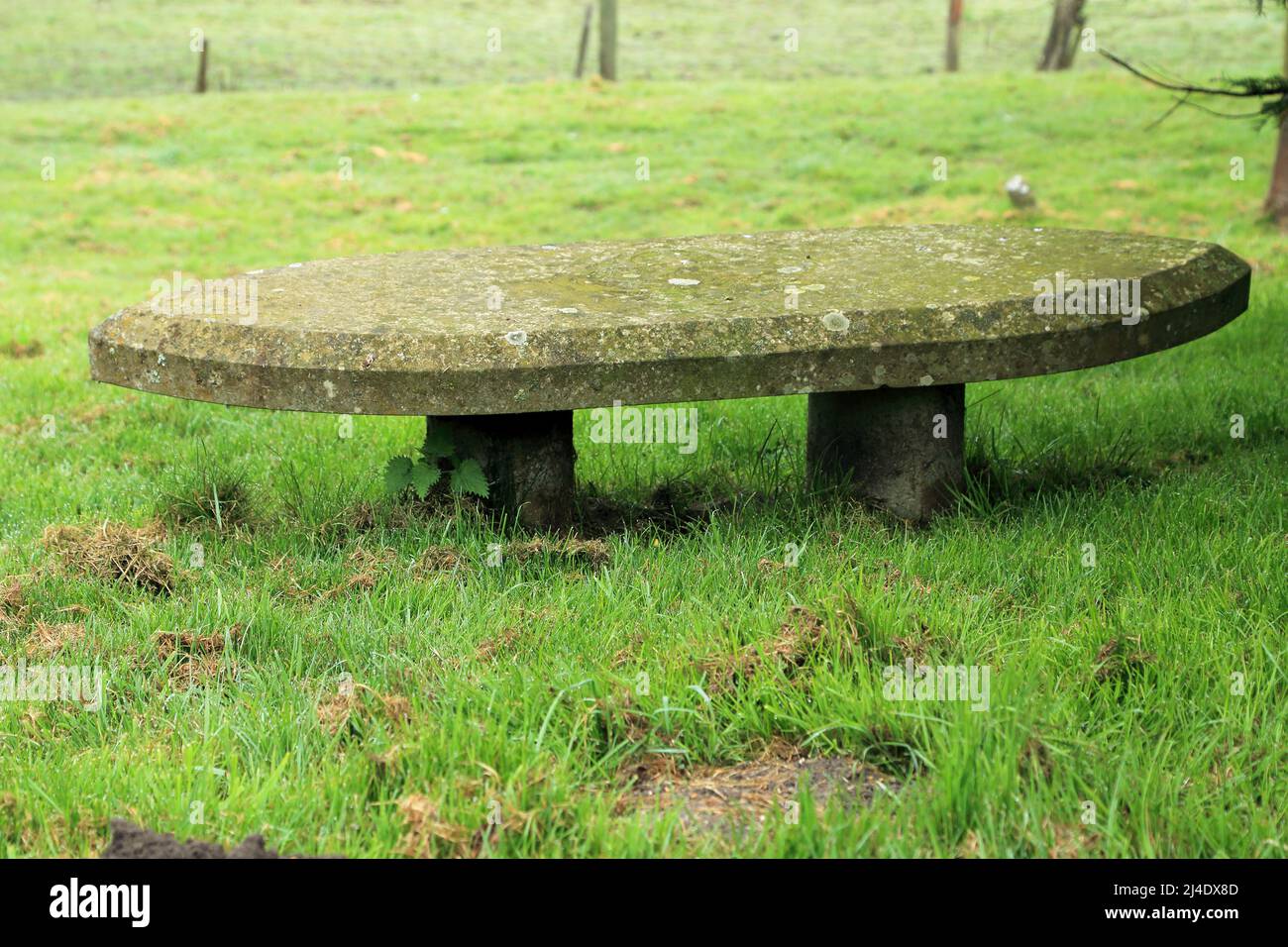 Unusual table top gravestone near the ruins of St Mary's church ...