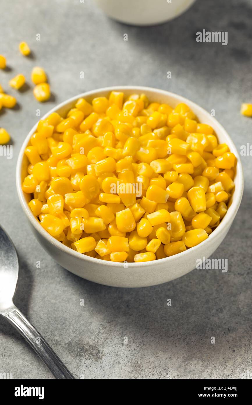 Homemade Steamed Sweet Corn in a Bowl Stock Photo - Alamy