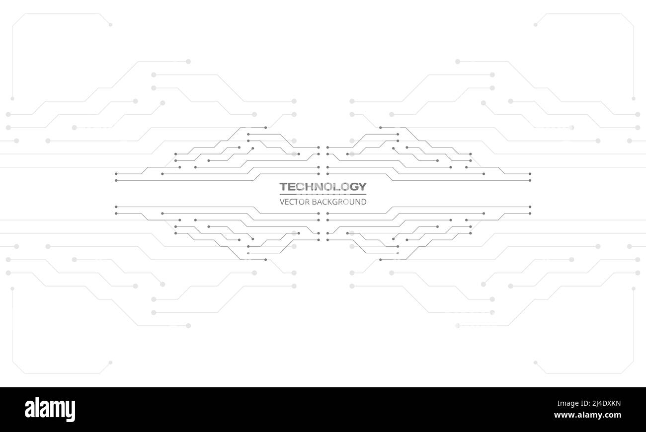 Abstract circuit board digital technology futuristic white concept background. Electronic hi ...