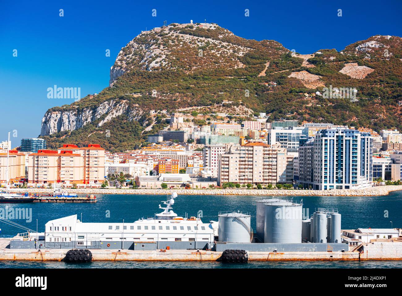 The Rock of Gibraltar, a British Overseas Territory located at the ...