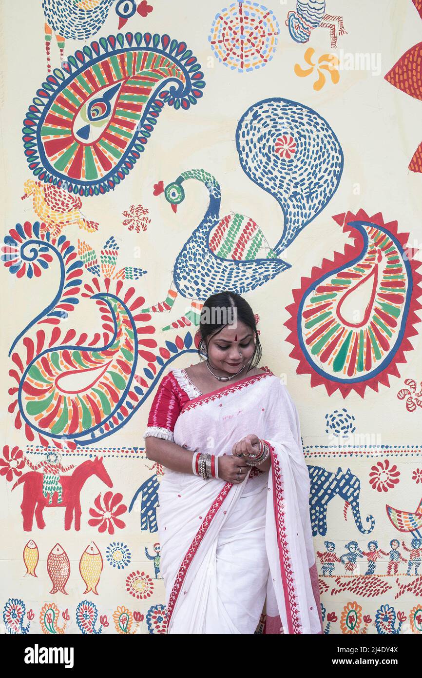 Dhaka, Bangladesh. 14th Apr, 2022. A young lady poses for a portrait ...